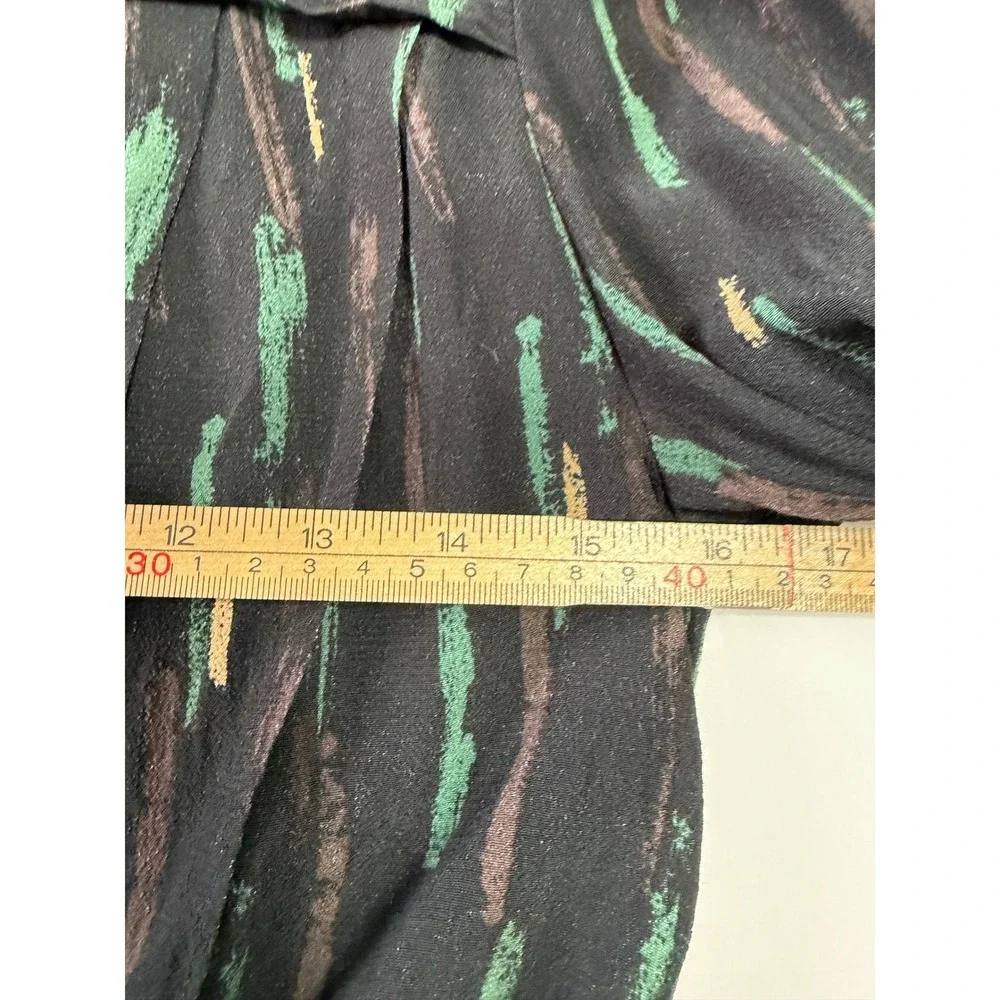 Zara | Dresses | Zara Black Green Abstract Brushstroke Long Sleeve Mini ...